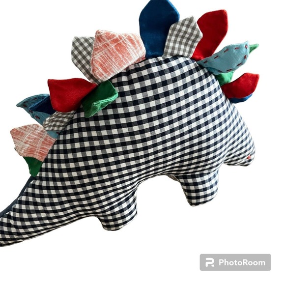 Pottery Barn | Toys | Pottery Barn Stuffed Dinosaur Multi Colored Navy ...